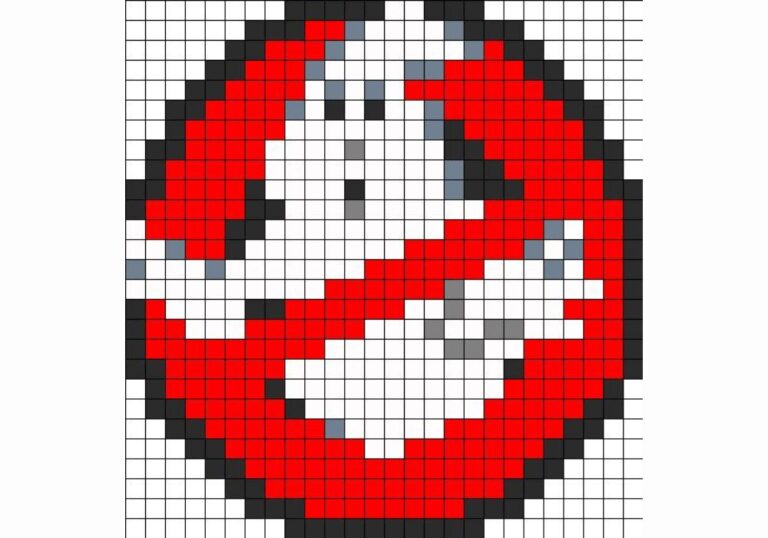 Dibujo Pixel Art Ghostbusters | Descargar Plantilla Gratis en PDF