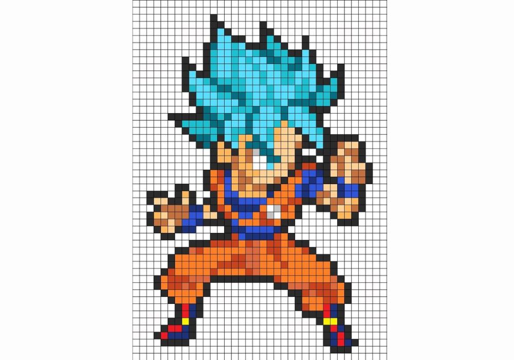Goku Ultra Instinto Aura Anime Pixel Art Pixel Art Pixel Art Grid ...