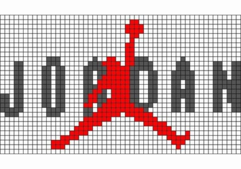 Dibujo Pixel Art Jordan | Descargar Plantilla Gratis en PDF