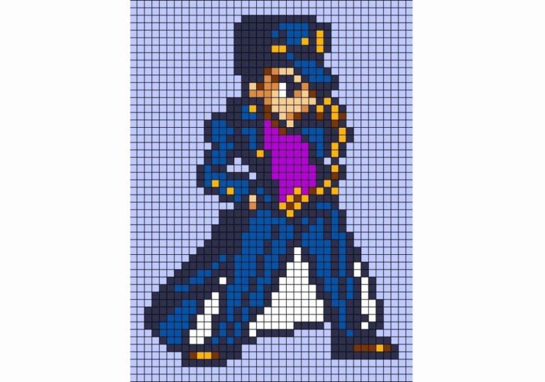 Dibujo Pixel Art Jotaro Descargar Plantilla Gratis En Pdf