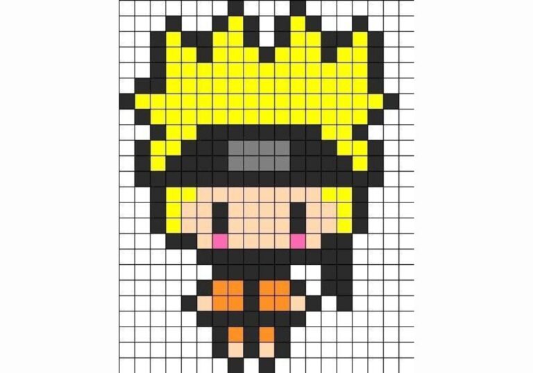 Dibujo Pixel Art Naruto | Descargar Plantilla Gratis en PDF