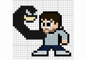 Dibujo Pixel Art Venom | Descargar Plantilla Gratis en PDF