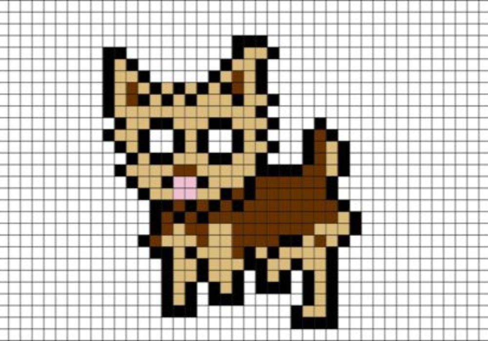 Dibujo Pixel Art Yorkshire | Descargar Plantilla Gratis en PDF